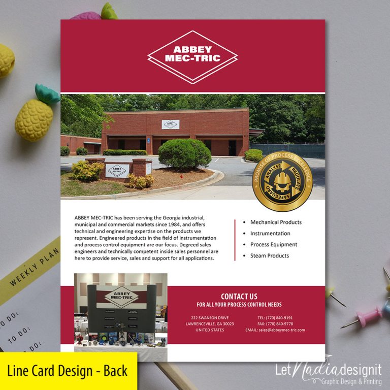 Line Card Design - Graphic Design Services in North Dallas, Texas